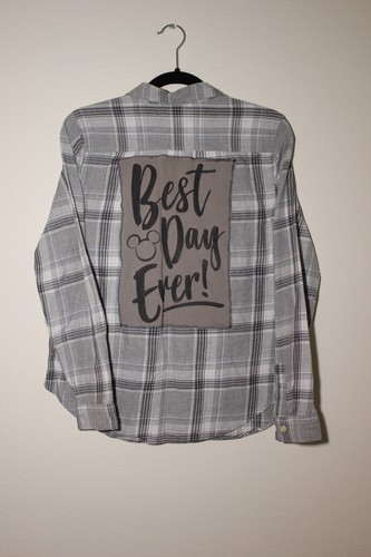 Disney Best Day Ever shirt upcycled custom back patch women's M | eBay