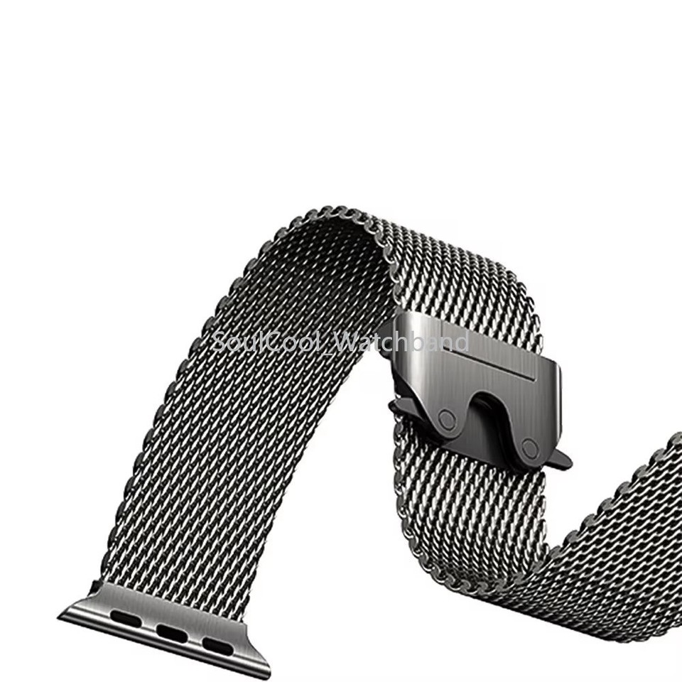 Titanium Milanese Loop Band For Apple Watch 11 10 9 8 7 SE 44/45/46 ...