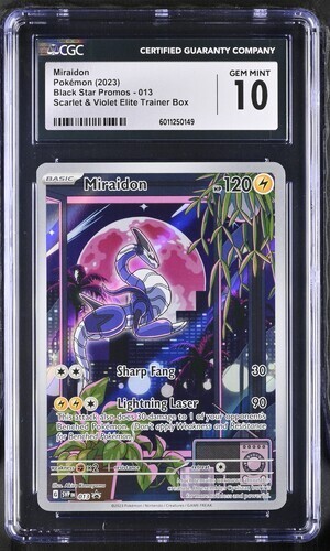 🔥🔥🔥 CGC 10 GEM MINT Miraidon SVP013 HOLO PROMO Elite Trainer Box ...