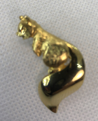 Vintage MidCentury Goldtone Squirel.Pin Brooch 1.35” Signed Bragi Well ...