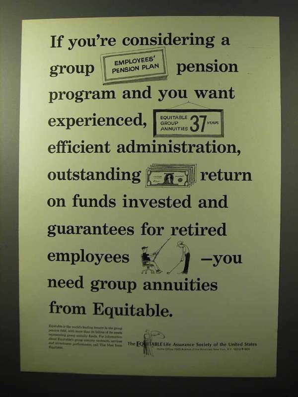 1964 The Equitable Life Assurance Ad - Group Pension | eBay