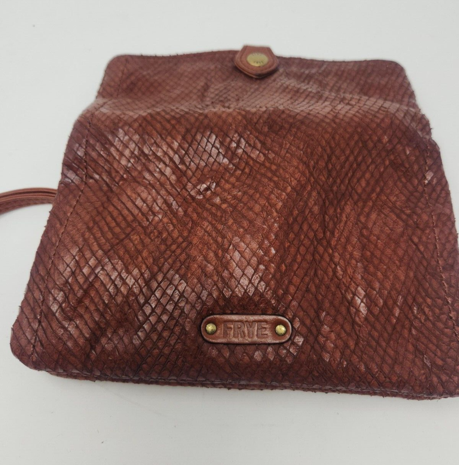 Frye Mini Snake Pattern Genuine Leather Bag Clutch With Fob Charm | eBay