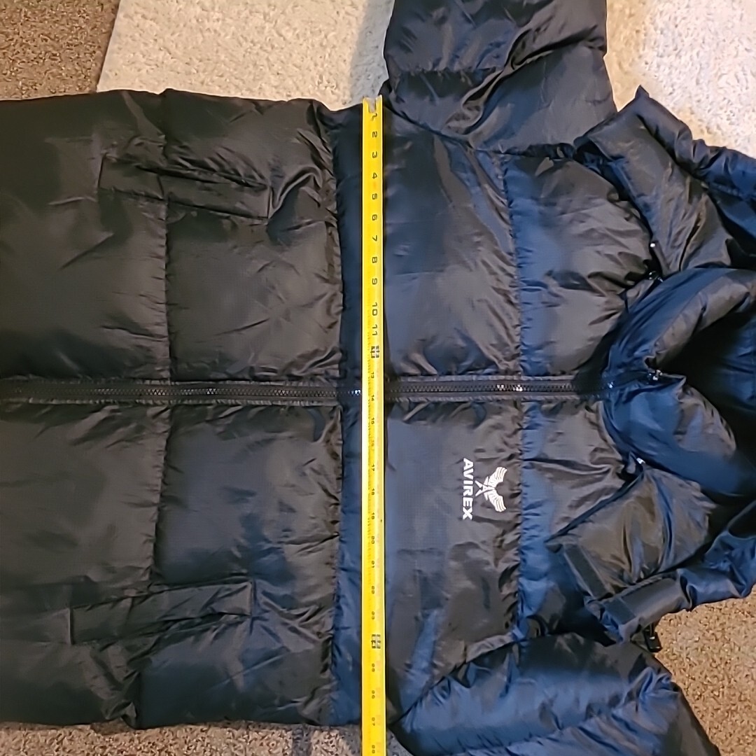 Avirex Puffer Jacket Men's Size XL Black Removable Hood Hip Avirex Puffer Jacket Men's Size XL Black Removable Hood Hip