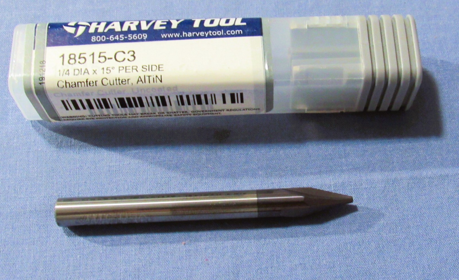 New Harvey Tool Solid Carbide 1/4" x 15° P/S Chamfer Mill x 2-1/2" OAL ...