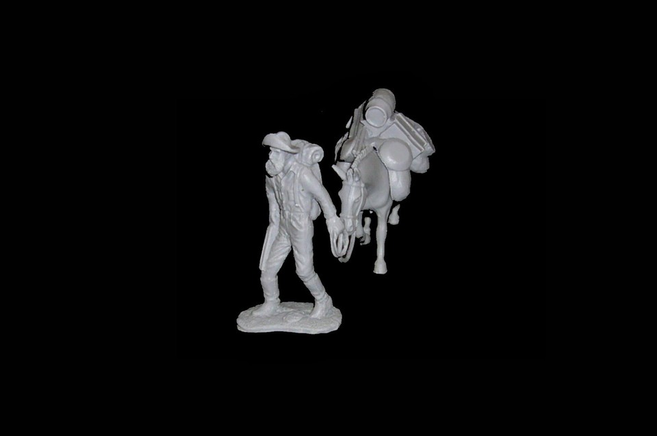 Prospector & Pack Mule set #3 resin western miners MARX toy soldiers ...