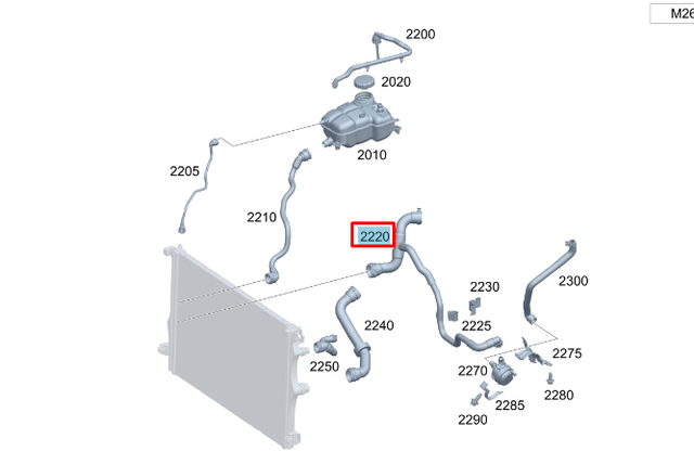 MERCEDES-BENZ A W177 Right Side Water Radiator Hose A1775011701 GENUINE ...