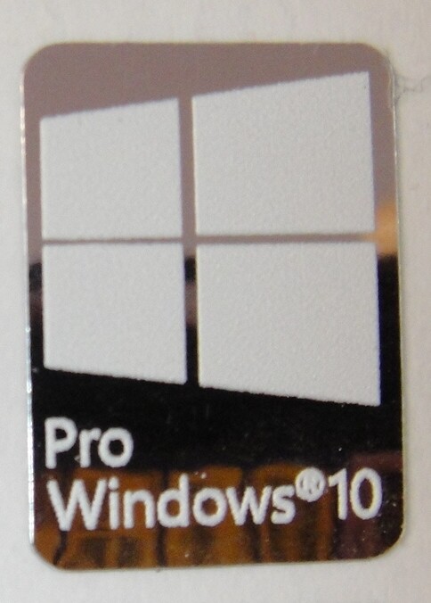 Compatible (Windows 10 PRO) Sticker Logo Decal for PC - Silver Chrome ...