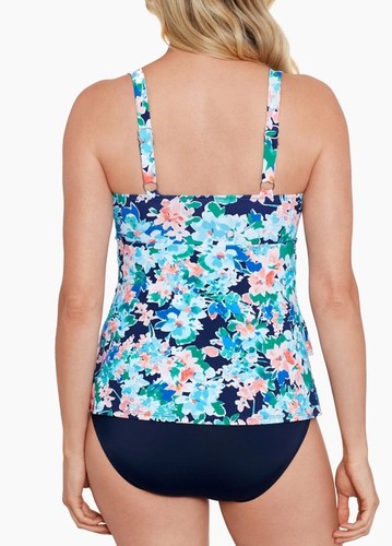 Swim Solutions DANCING PALM Tummy-Control Faux-Tankini One-Piece ...