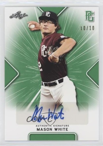 2021 Leaf Perfect Game National Showcase Green /10 Mason White #BA-MW2 ...