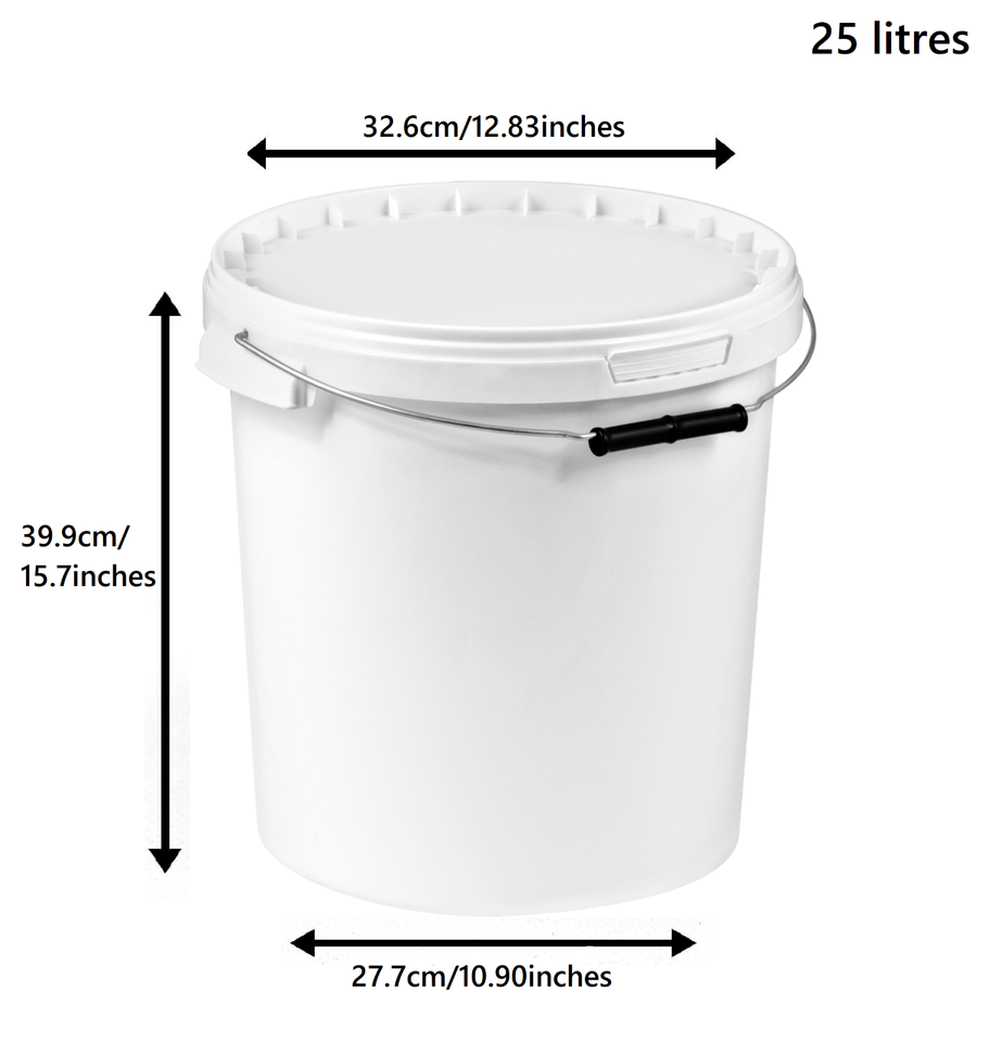 Plastic Buckets Tubs White Containers Tamper Evident Lids 0.5L 1L 3L 5L ...