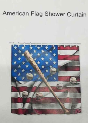 American Flag Bathroom Shower Curtain - Patriotic Restroom Accent NEW ...
