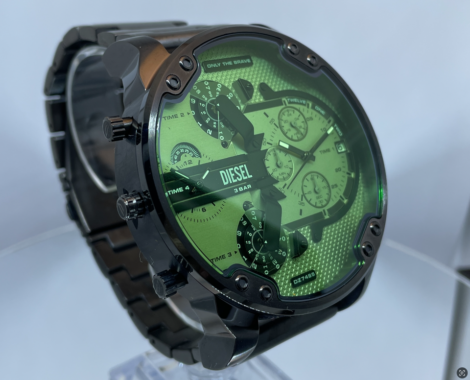 2025 Brand New Diesel Mr. Daddy 2.0 Green Stainless Steel Watch Mens ...