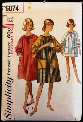 Small B 31 32 Robe Cover Up Simplicity 6074 Pattern MuuMuu Housedress ...