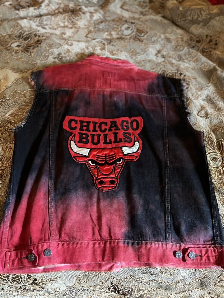 Distressed Chicago Bulls vintage sleeveless Denim vest | eBay
