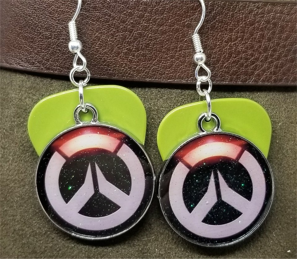 Overwatch Emblem Charm Guitar Pick Earrings - Pick Your Color | eBay