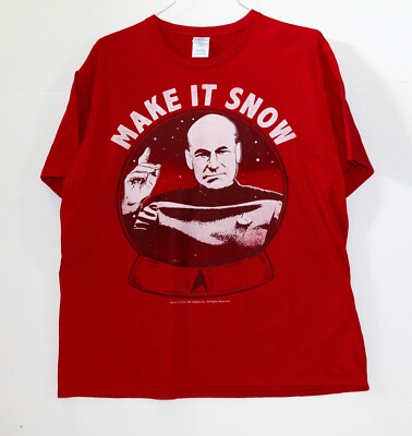 STAR TREK:TNG PICARD "MAKE IT SNOW" CLASSIC T-SHIRT XL | eBay