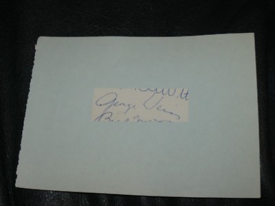 George Weiss Autographed Cut/ Paper | eBay