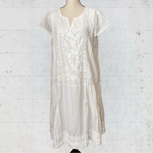 April Cornell Women’s XL Dress White Embroidered Boho Cowgirl Cottage ...