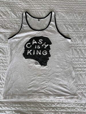 Johnny Cash Tank Top American Apparel Size M Made in USA “Cash is King ...