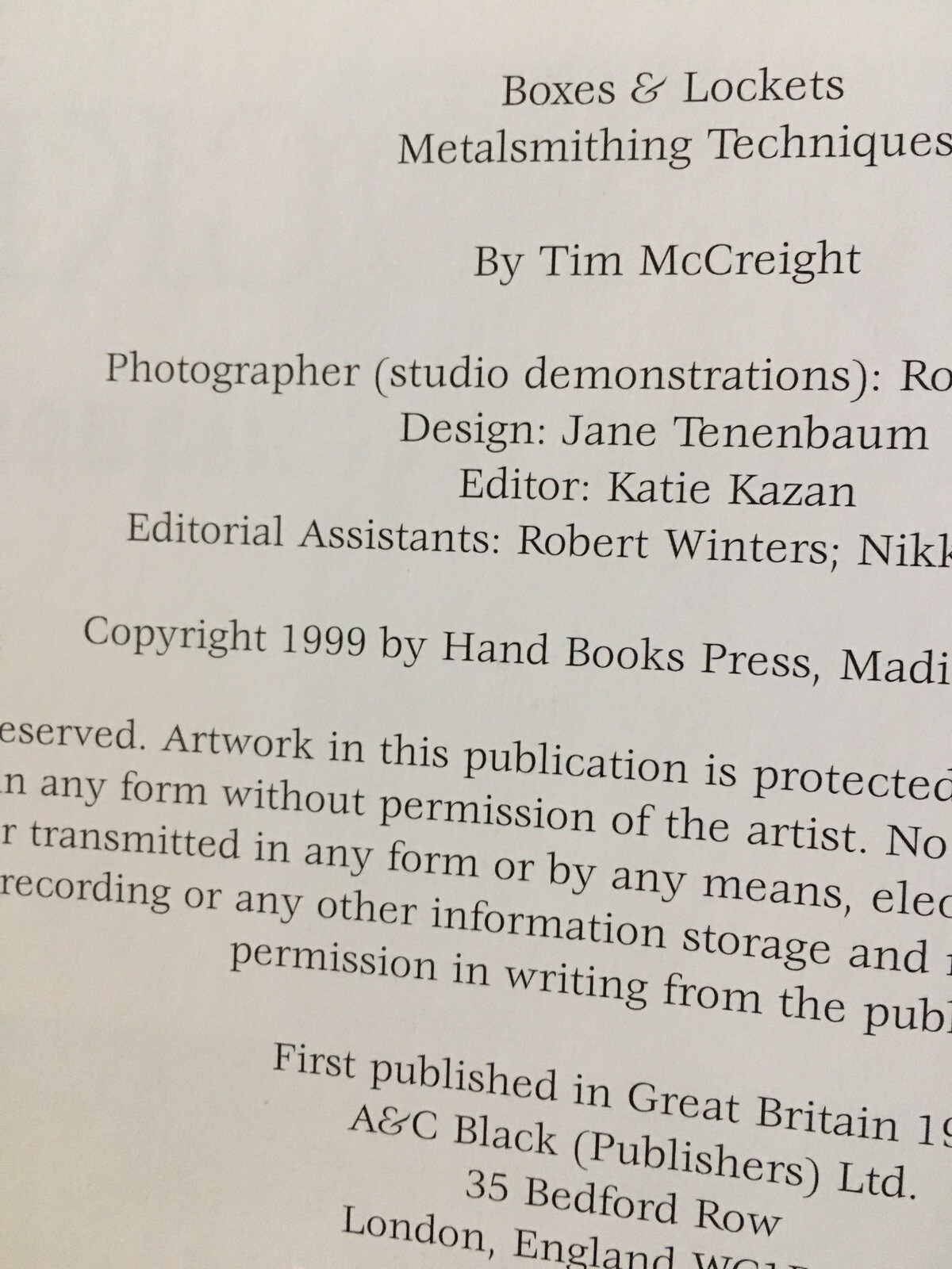 Boxes & Lockets Metalsmithing Techniques by Tim Mccreight 1999 | eBay