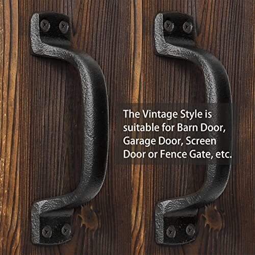 Barn Door Handles Black Cast Iron Gate Handle 7 Inch Rustic Solid Heavy ...