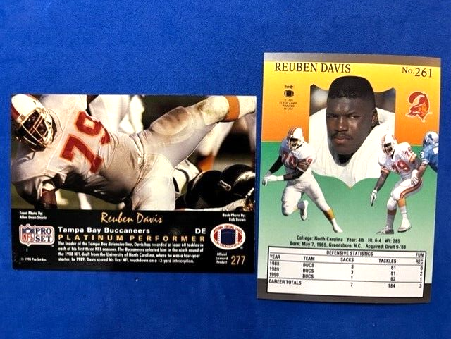 NFL - Reuben Davis 1991 Pro Set Platinum & 1991 Fleer Ultra Football ...