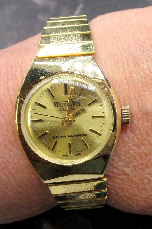 KRONOTRON ELECTRA~ LIFETIME MAINSPRING, DUST PROOF CASE~ GOLD ...