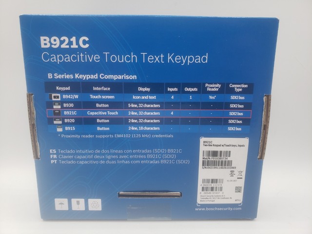 Bosch Security B921C Two Line Capacitive Keypad With Inputs for sale ...