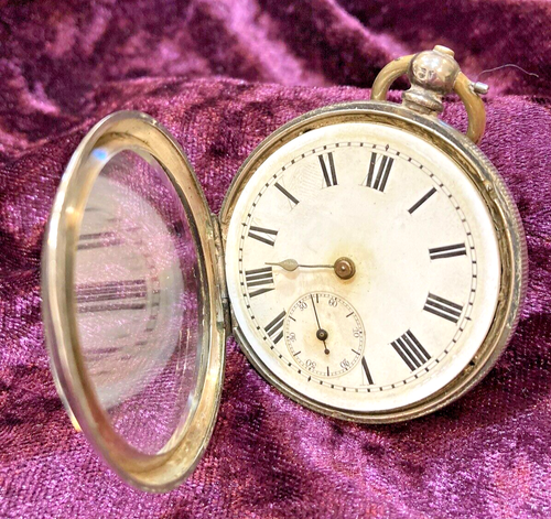 ANTIQUE (1884) HALLMARKED STERLING SILVER J. B. YABSLEY POCKET WATCH ...