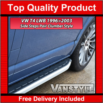 FITS VW T4 TRANSPORTER LWB 96>03 ALUMINIUM SIDE STEP CLUMBER STYLE ...