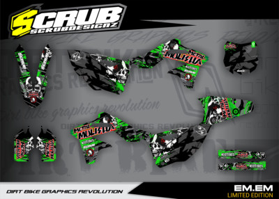 Graphics KXf 250 2013 2014 2015 2016 Kawasaki SCRUB decals KX250f ...