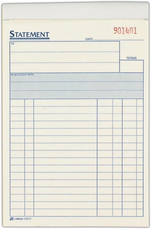 Adams All-Purpose Statement Book, 2-Part with Carbon, 5.56 x 8.44 ...