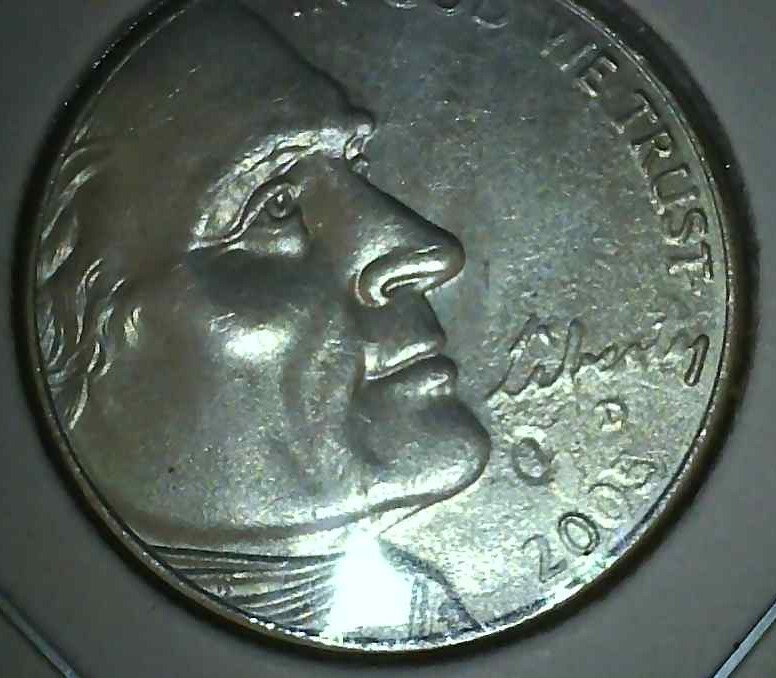 2005 Nickel Struck Thru Dropped Letter/Number Error "0" Extremely Rare ...