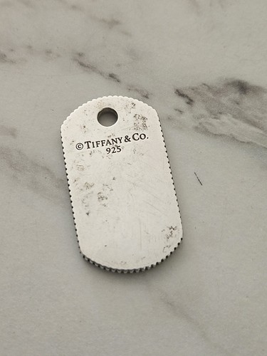 AUTHENTIC TIFFANY & Co. STERLING SILVER COIN EDGE DOG TAG PENDANT | eBay