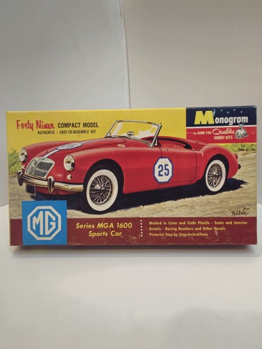 Monogram MGA 1600 SPORTS CAR 1/32 Plastic Model Kit 1960 Issue #P405•49 ...