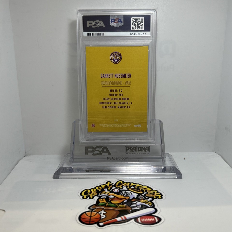 2024 ONITH ATHLETE NIL LSU TIGERS GARRETT NUSSMEIER ROOKIE CARD # B-31 ...