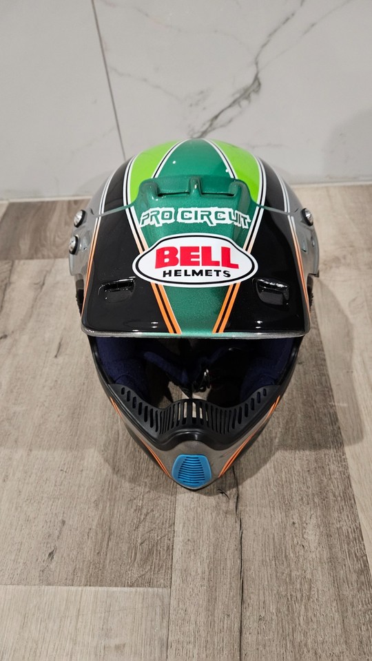 Vintage Bell Moto-3 Motocross Helmet Pro Circuit SplitFire Graphic VMX ...
