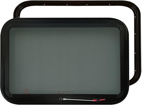 RV Emergency 30"x20" Exit Window for Cargo Trailer Glass Window w/Trim ...