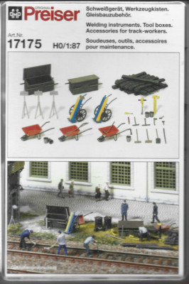 Preiser Railroad Worker Tools, Welding Equipment & More in HO, 1/87 ...