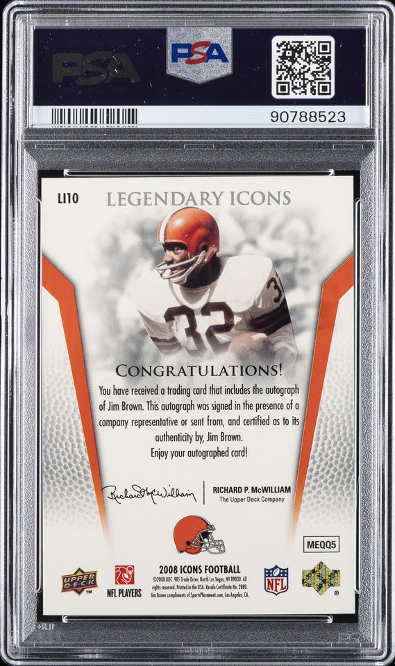 2008 UD ICONS LEGEND ICONS AUTO #LI10 JIM BROWN 6/25 PSA 10 AUTO 10 | eBay