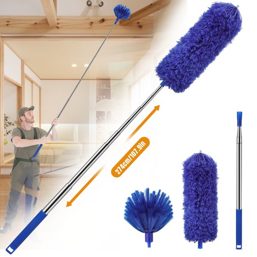 Extendable Microfiber Duster & Cobweb Dusting Brush Household Cleaning ...