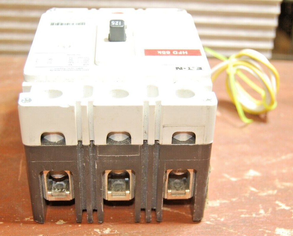 Eaton HFD3125 Breaker 125A 600V 3P with Shunt Trip SNT1RP08K & feed ...