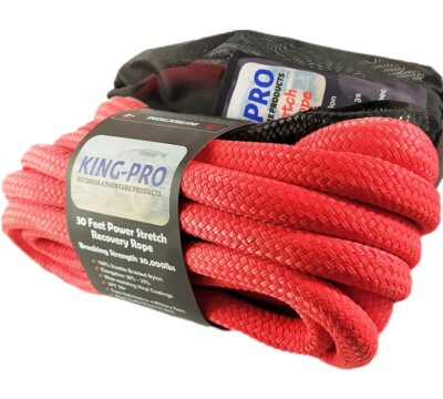 KING-PRO Kinetic Recovery Rope 7/8“x30' Towing Rope Mud, Sand, Snow ...