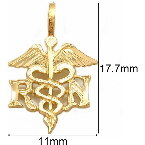 14K Gold Charm Small Medical RN Nurse Pendant Jewelry | eBay