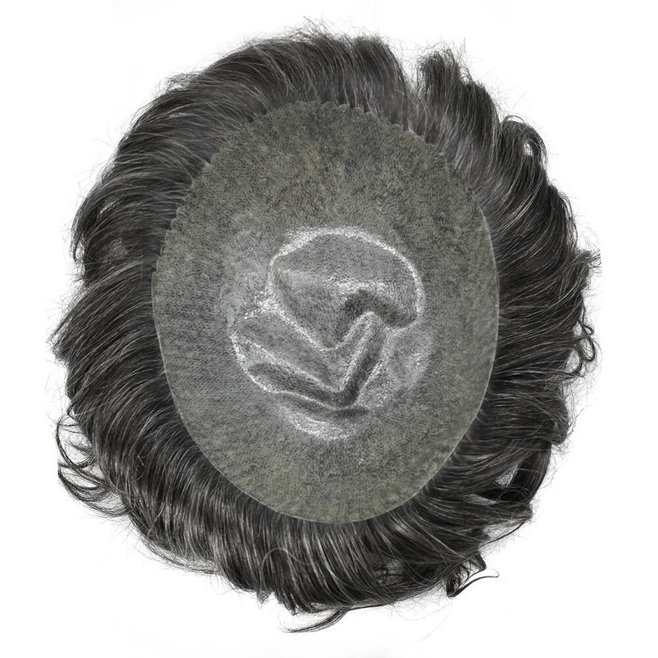 Mens Toupee Human Hair Units Thin Skin Hair System Full Poly PU Hair ...