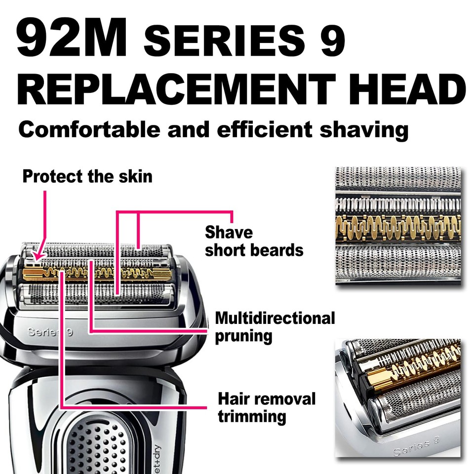 92M Series 9 Braun Shaver Head for Men Razor Shaving Blades with 92M ...