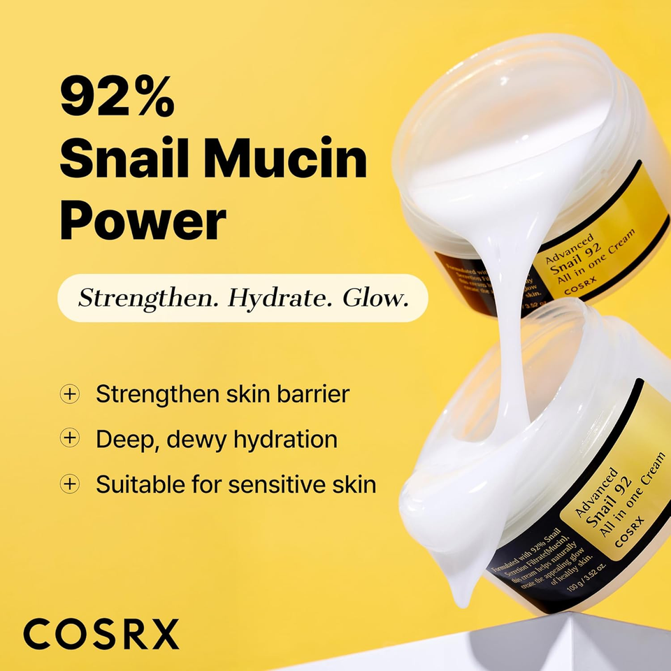 Snail Mucin 92% Face Moisturizer, 3.52 Oz, Lightweight Moisturing Cream ...