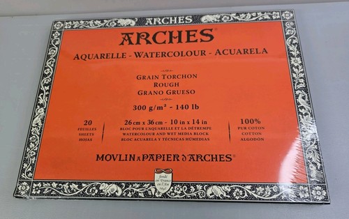 Arches Artist Watercolor Blocks, 140 lb Rough 10x14" - 20x Sheets NEW ...