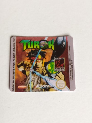 TUROK 1 (EUR) Game Boy / GameBoy COLOR GB GBC replacement Label Decal ...