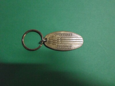 Vintage Keychain CHEVROLET Key Ring Brass Fob COMMITMENT TO EXCELLENCE ...